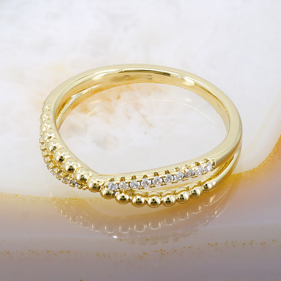 Inel Placat cu Aur Galben 22K model Bobite cod 1484