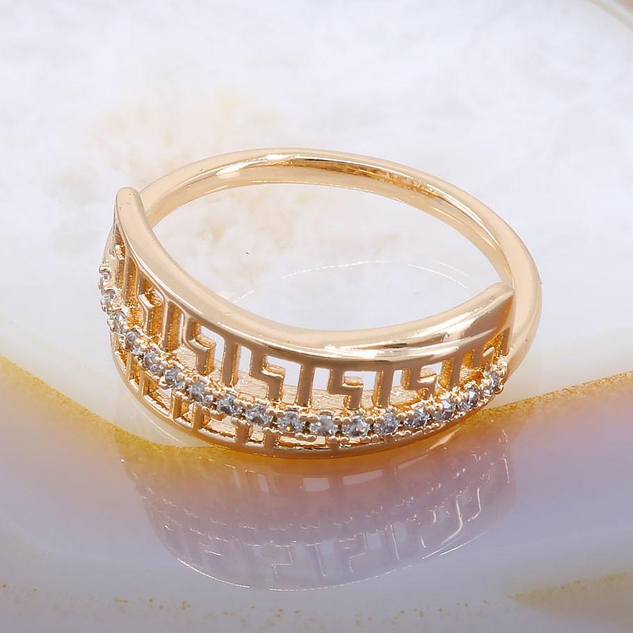 Inel Placat cu Aur Rose model Grecesc cu Cristale Zirconia cod 1526