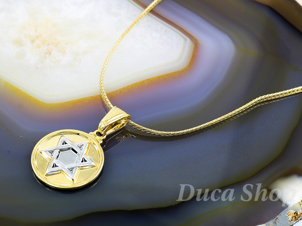 lant Placat cu Aur 18k, model Steaua lui David, cod 680