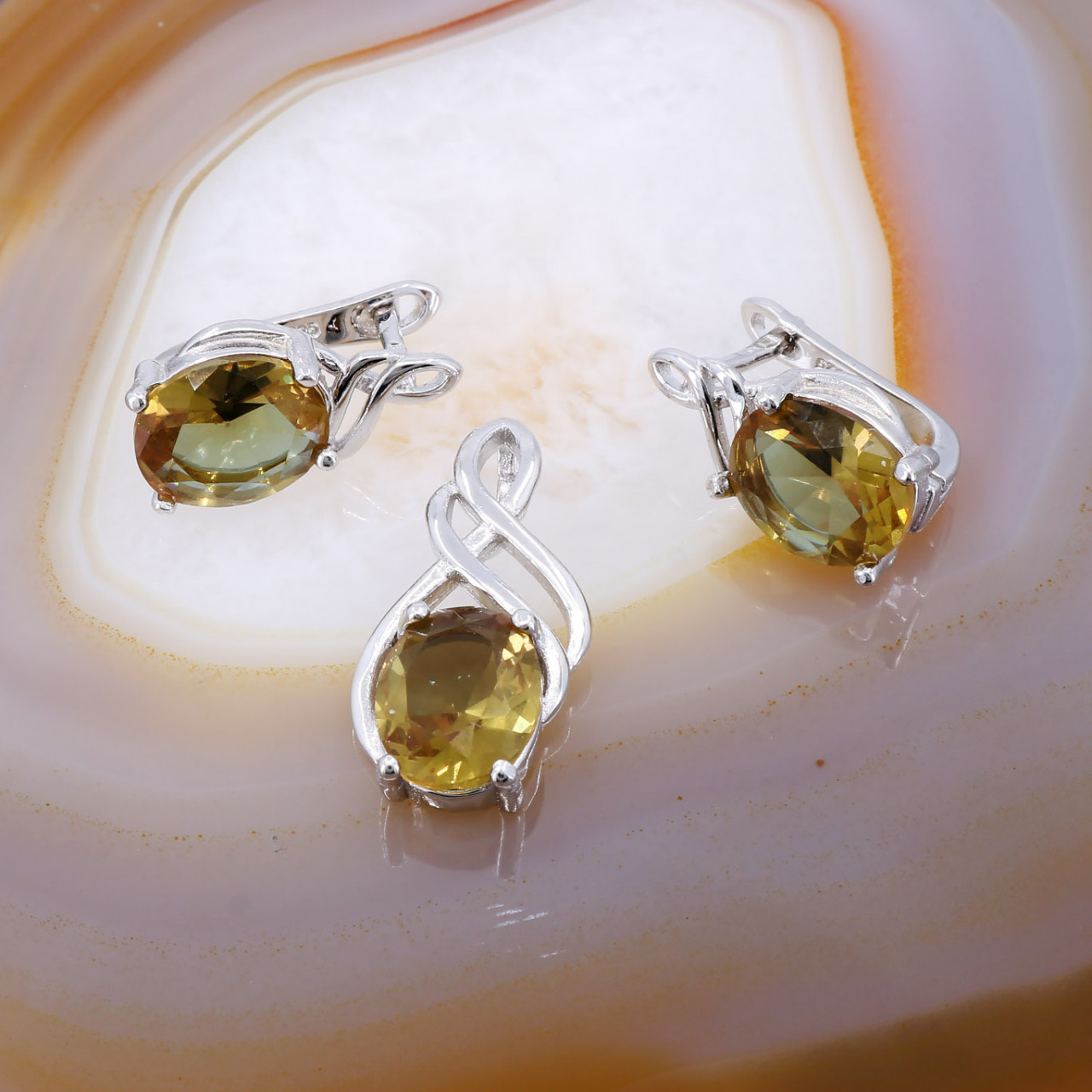 Set Fantezie din Argint 925 cu piatra Zultanit Oval Cut c1534