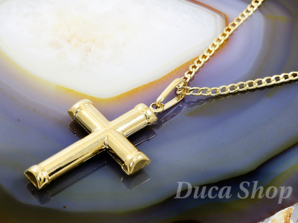 lant Placat cu Aur 18k, cu Pandantiv Forma Cruce, cod 763