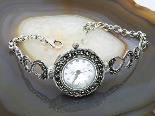 Ceas de Mana din Argint 925 cu Marcasite, agc8