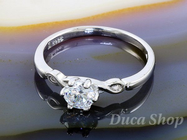 Inel din Argint 925, Model Impletit, Cristal Zirconia, cod 1202