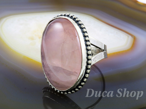 Inel din Argint 925, Model Quartz Roz, cod 1352