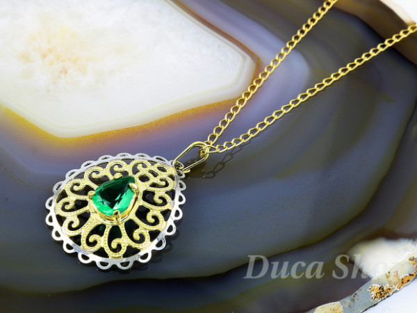 lant Placat cu Aur 18k, model Pandantiv Vintage, cod 662