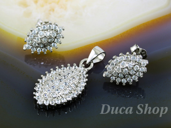 Set din Argint 925, Model cu Cristale Zirconia, cod 743