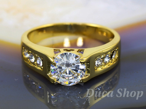 Inel Placat cu Aur 18K, cu Cristal Zirconia, cod 1059