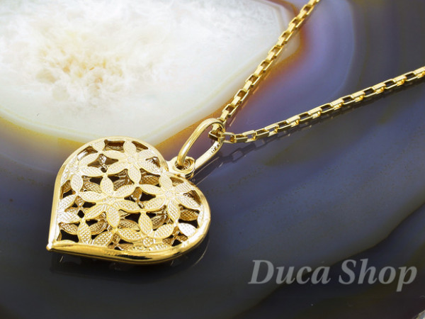Lant Placat cu Aur 18k, cu Pandantiv model Inima, cod 624