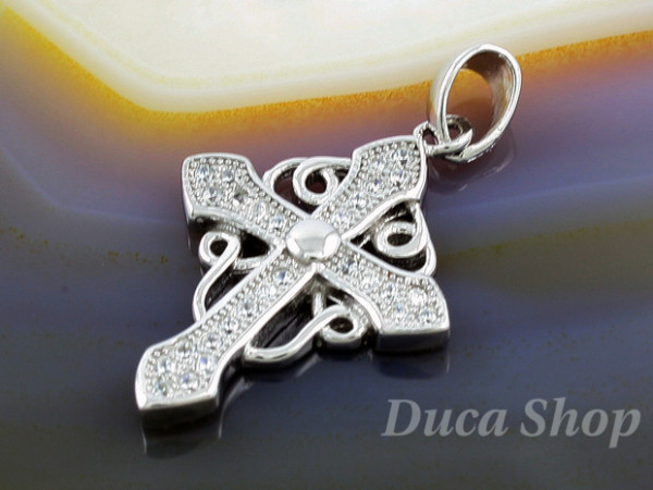 Pandantiv model Cruce cu Zirconiu, din Argint 925, cod 369