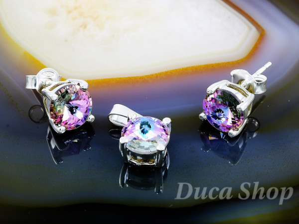 Set din Argint 925, Model Fantezie tip Topaz Mistic, cod 814