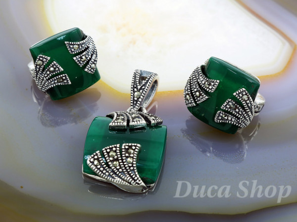 Set din Argint 925, Model tip Piatra Naturala, cod 824