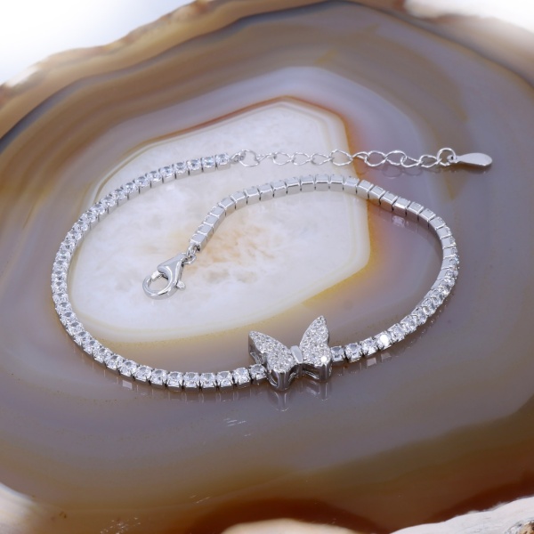 Bratara Fluture din Argint 925 cu Cristale Zirconia aspect Tennis c2856
