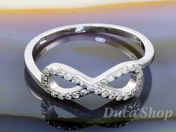 Inel din Argint 925, Model Infinit, Cristal Zirconia, cod 1274