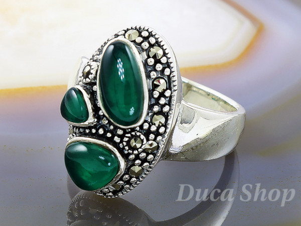 Inel din Argint 925, Model Vintage cu Marcasite, cod 1244