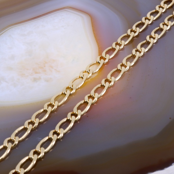 Lant Lung pt Barbati Placat cu aur Galben model zale Plate Ovale c1215