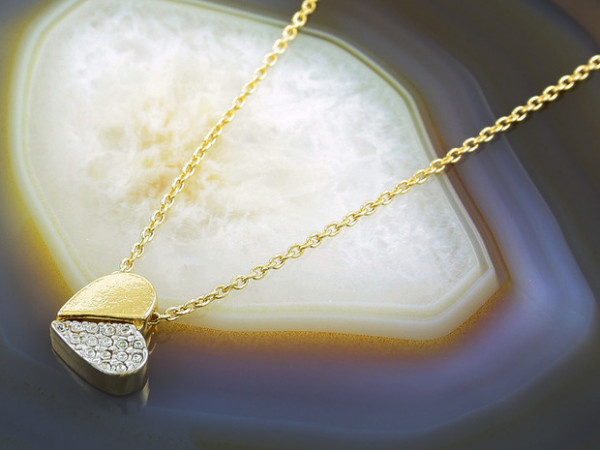 Lant Placat cu Aur 18k, cu model Inima, cod 558