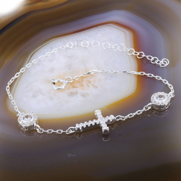 Bratara din Argint 925 model Cruce cu Cristale Zirconia cod 2427