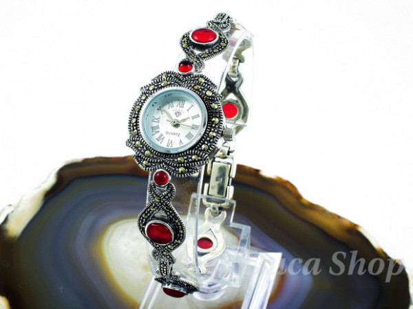 Ceas de Mana din Argint 925 cu Marcasite, cod 5