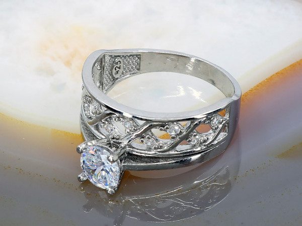 Inel din Argint 925 model Dublu Impletit cu Cristale Zirconia 2159