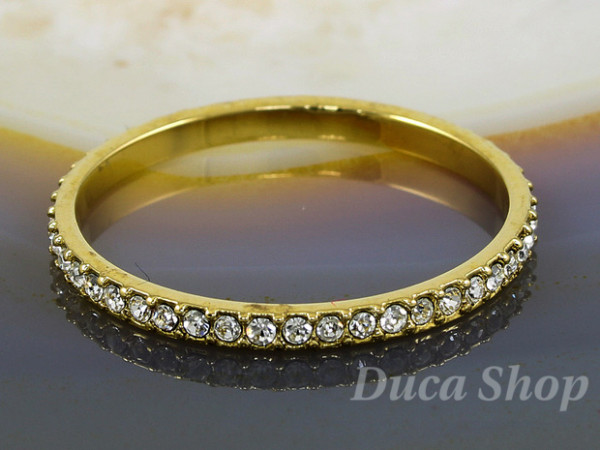 Inel Placat cu Aur 18K, presarat cu Cristal Zirconia, cod 1051