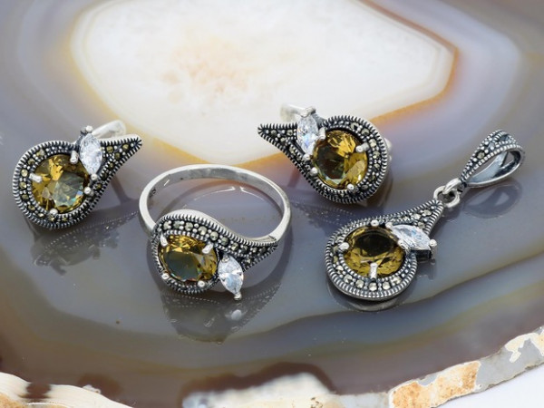 Set de Argint 925 cu Zultanit si Marcasite ags1156