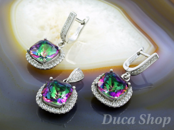 Set din Argint 925, Model cu Topaz Multicolor , cod 656