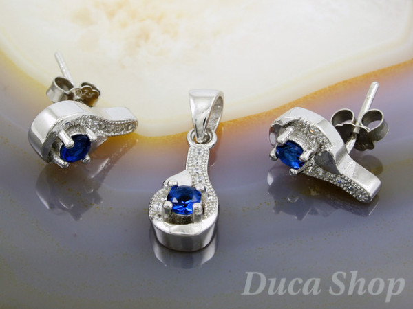 Set din Argint 925, Model Inima Zirconia ,cod 596