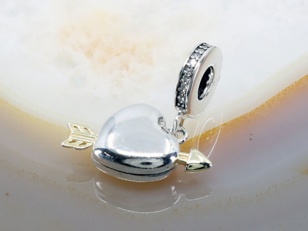 Talisman Charm din Argint 925 model Inima Sagetata 919