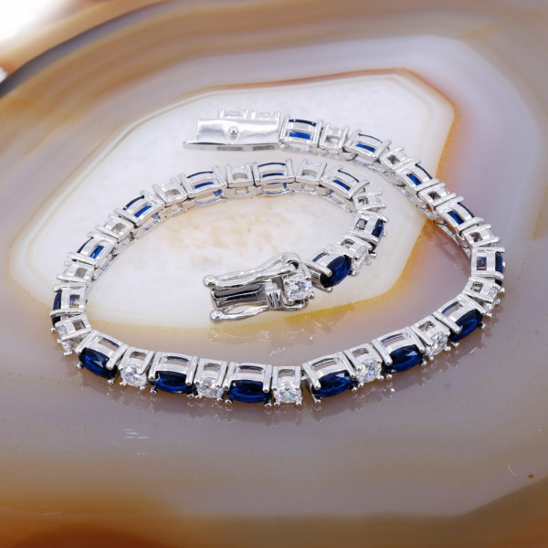 Bratara din Argint 925 cu pietre Albastre si Cristale Zirconia c2479
