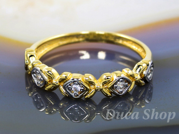 Inel Placat cu Aur 18K, presarat cu Cristal Zirconia, cod 1073