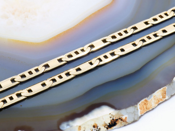 Lant La Baza Gatului Placat cu Aur 18K zale Plate pLL814