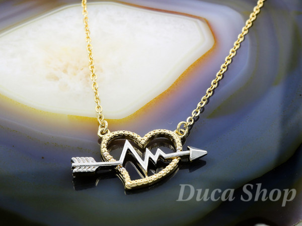 lant Placat cu Aur 18k, cu model Pandantiv Inima, cod 713