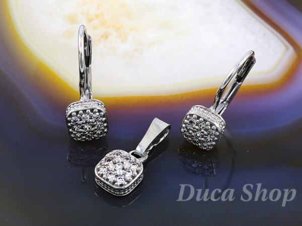 Set din Argint 925, Model Fantezie cu Cristale Zirconia, cod 817