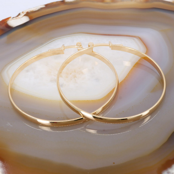 Cercei placati cu Aur 18K model Creole, Rotunzi 3247