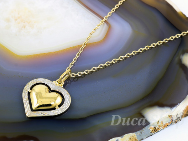 lant Placat cu Aur 18k, cu Pandantiv model Inima, cod 677