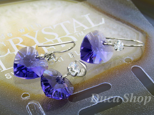 Set din Argint 925, cu Cristale Mov, marca Swarovski, cod 707