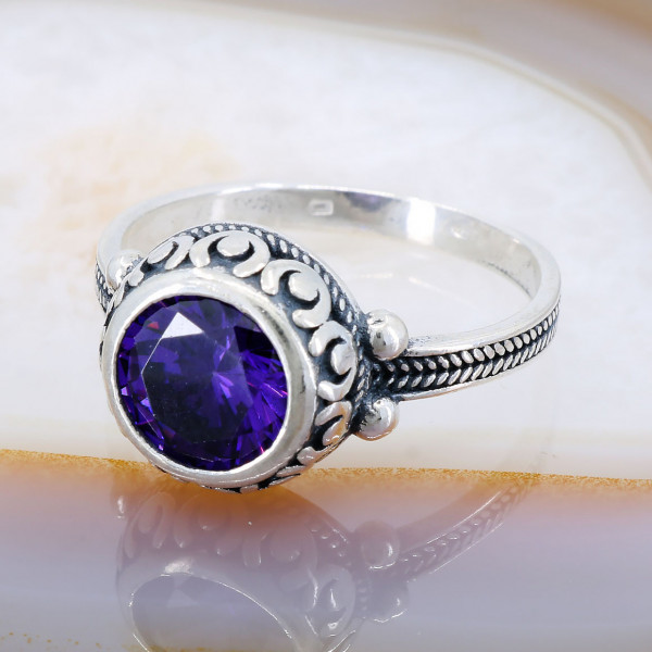Inel din Argint 925 cu model Vintage Ametist cod 2515