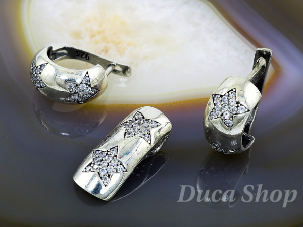 Set din Argint 925, Model Stars Zirconia, cod 809