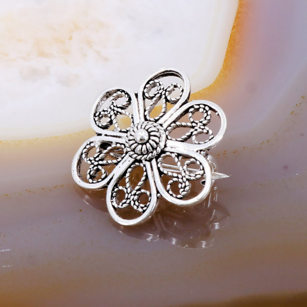 Brosa Dantelata lucrata in Filigran din Argint c363