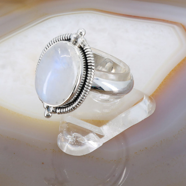 Inel din Argint 925 cu piatra naturala Piatra Lunii cod ig2404