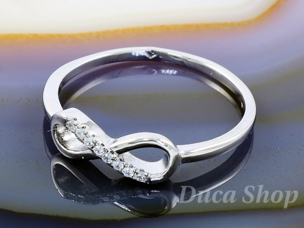 Inel din Argint 925, Model Infinit, Cristal Zirconia, cod 1259