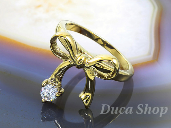 Inel Placat cu Aur 18K, model Funda, Cristal Zirconia, cod 1198