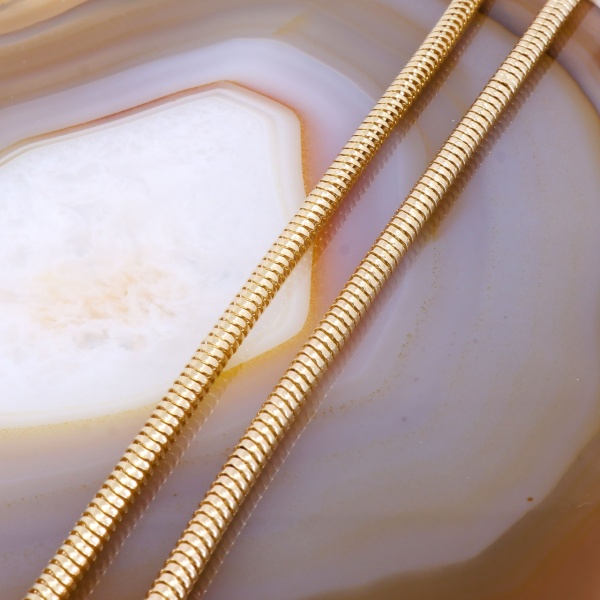 Lant Lung model Snake Placat cu Aur Galben 18K cu zale tubulare c1148