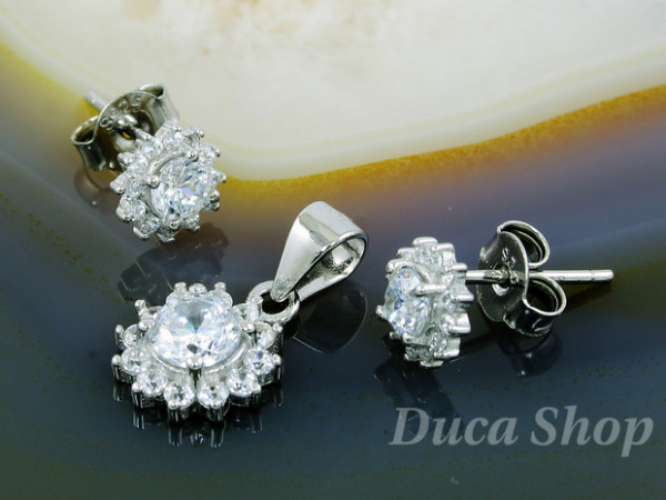 Set din Argint 925, Model Fantezie cu Cristale Zirconia, cod 781