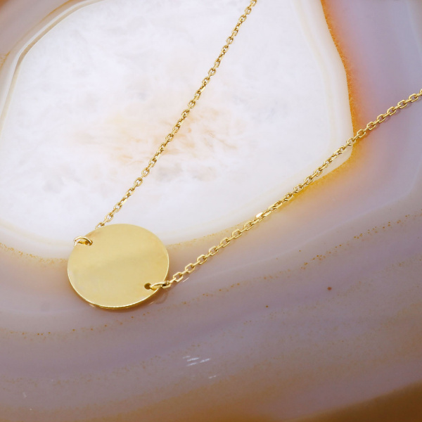 Colier cu Pandantiv Rotund model Banut din Aur 14K c641