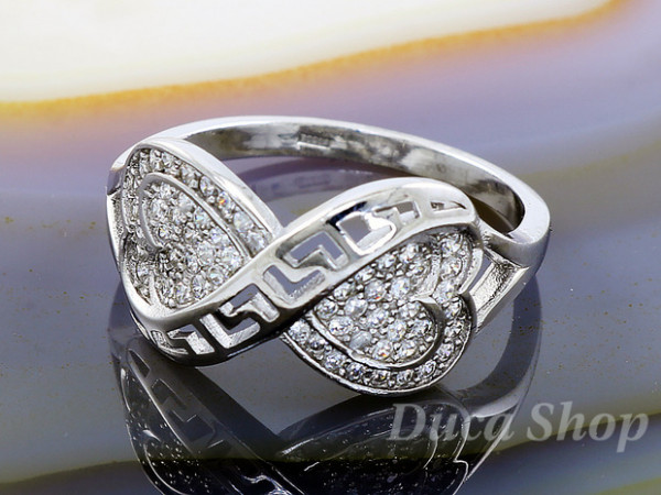 Inel din Argint 925, Model Inimi, Cristal Zirconia, cod 1180