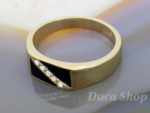 Inel Placat cu Aur model Ghiul cu Cristale pli1306