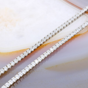 Lant din Argint 925 model Tennis Presarat in intregime cu Cristale ...