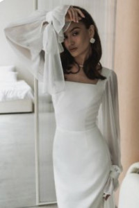 Haljina za vencanje sa rukavima sa masnicom