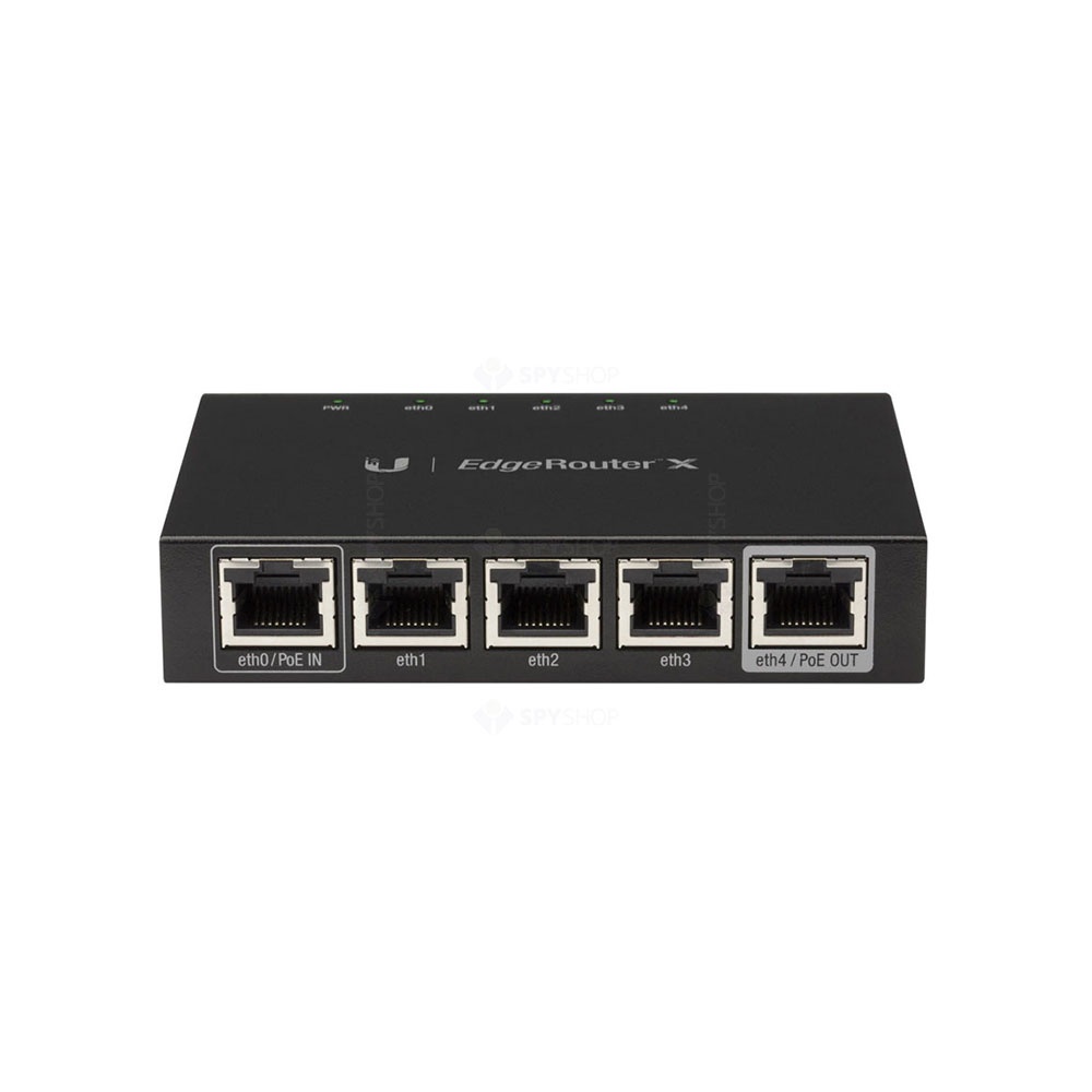 Router Gigabit, Ubiquiti EdgeRouter X, UISP, 5 Porturi, PoE, Negru